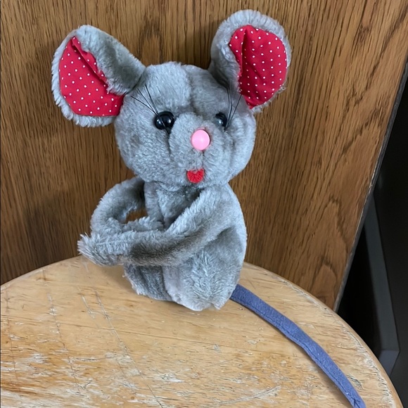 Toys | Gray And Pink Plush Mouse Stuffed Animal | Poshmark